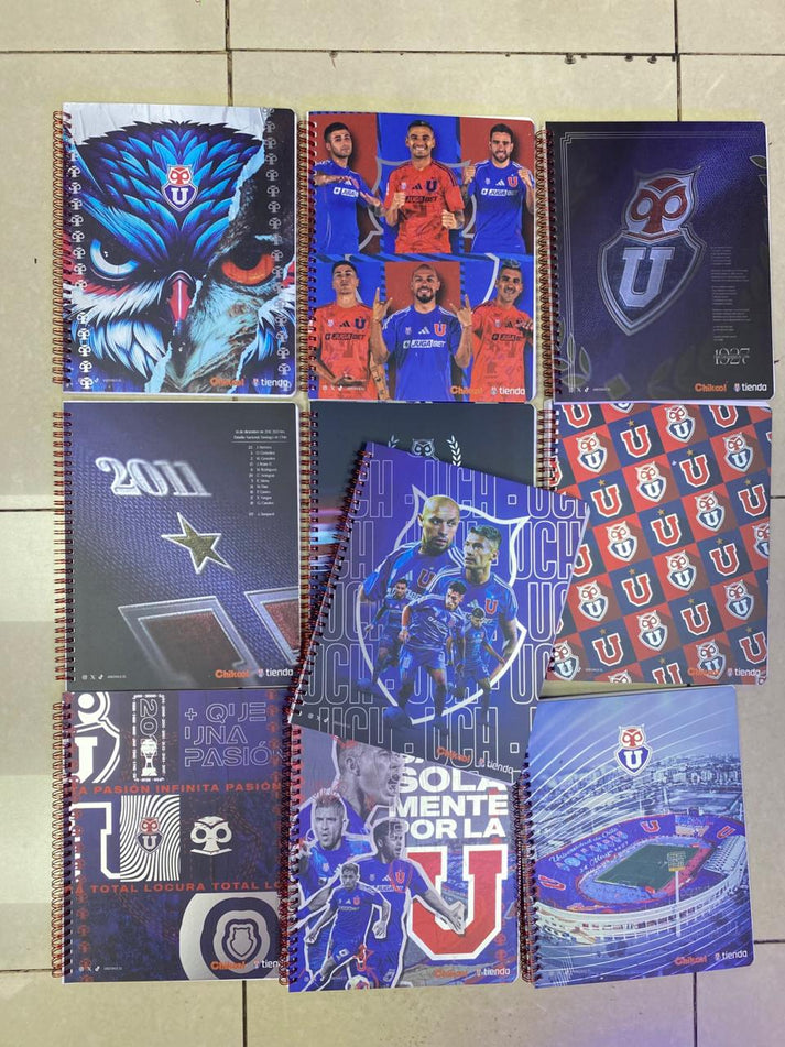 pack de 10 cuadernos universitarios U de chile – dondejuanito